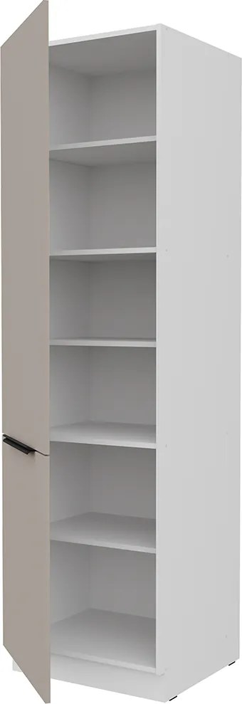 ARIA lb | vysoká skříňka 60 DK-210 2F potravinová s policemi | 60 cm | ANTI FINGERPRINT povrch | bílá/béžová