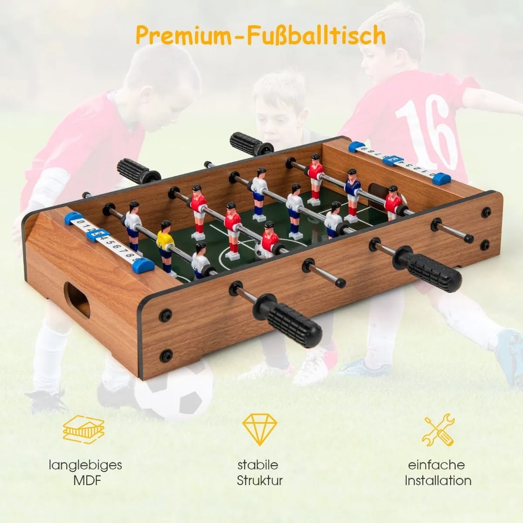 Costway Mini fotbalový stůl pro 2 hráče, prostorově úsporný stolní fotbal