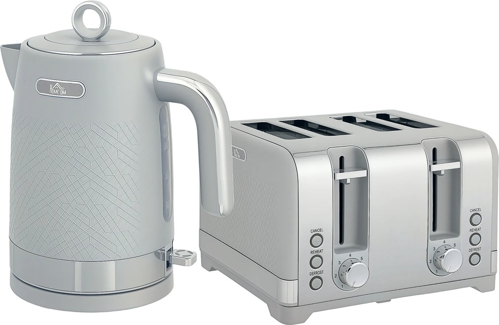HOMCOM Sada konvice a toustovače, 1,7 l 2200 W rychlovarná konvice s termostatem