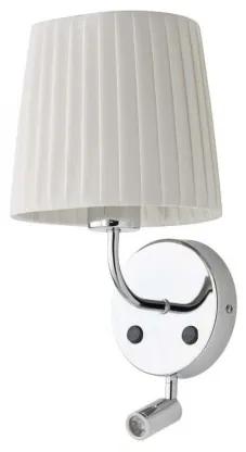 Redo Nástěnná LED lampa Piccadilly 1xE27 + LED 3W Barva: Saténový nikl, Barva stínidla: vrstvená béžová