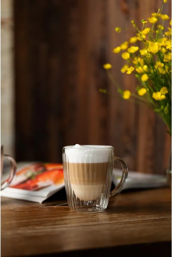 Skleněné hrnky v sadě 2 ks na cappuccino 250 ml Livio Duo – Vialli Design