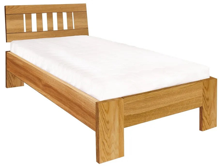 Drewmax LK283 80x200 cm dřevěná postel masiv dub jednolůžko