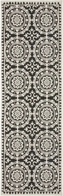 Hanse Home, Běhoun Twin Supreme 104129 Black/Cream – na ven i na doma, 80x250, černobílá, chodba / předsíň
