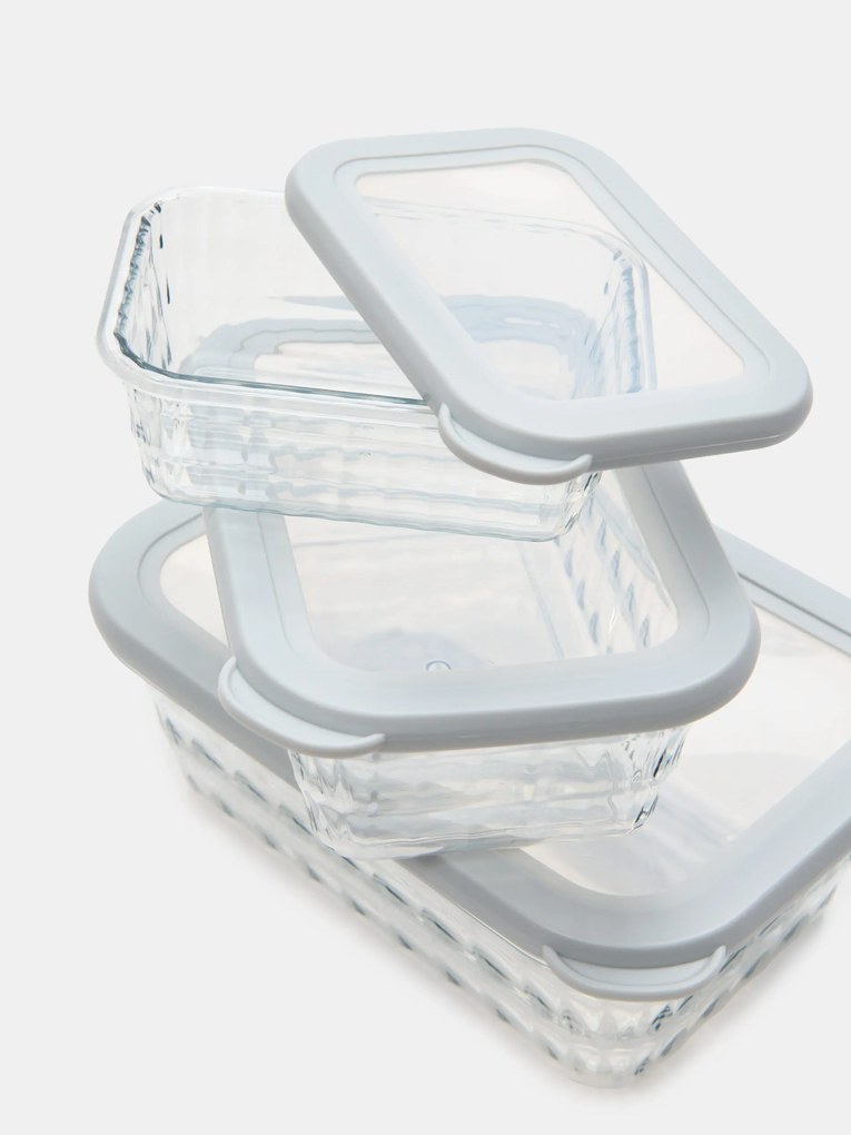 Sinsay - Nádoby na potraviny s víkem 3 pack - šedá