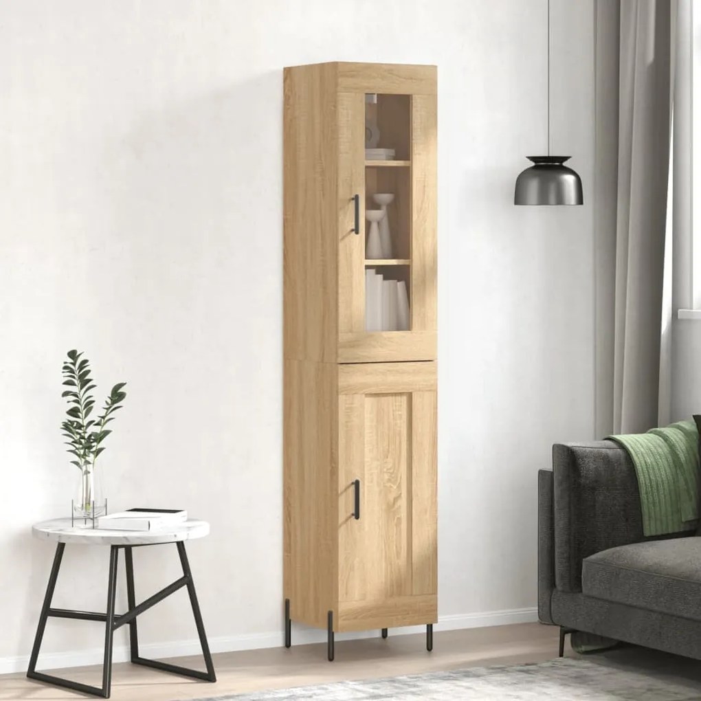 vidaXL Skříň highboard 34,5 x 34 x 180 cm kompozitní dřevo [3199499] Barva: dub sonoma