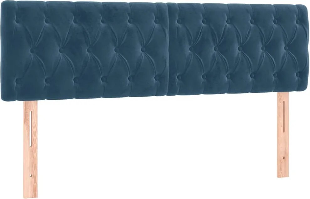 Box spring postel s matrací tmavě modrá 160x200 cm samet 3131151