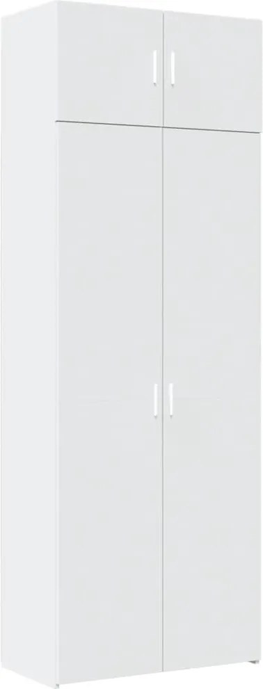 Úzká úložná bílá 80 x 42,5 x 225 cm kompozitní dřevo 3281350
