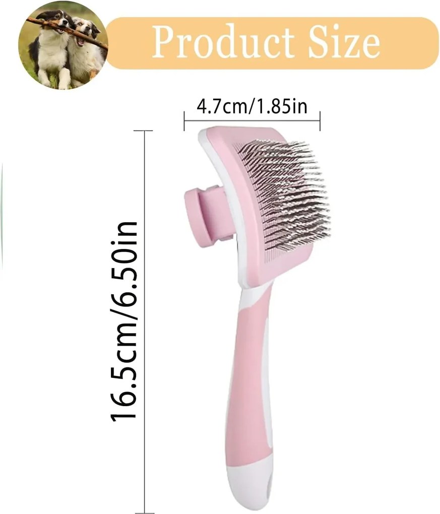 Kartáč na srst pro psy a kočky PetComb - růžový