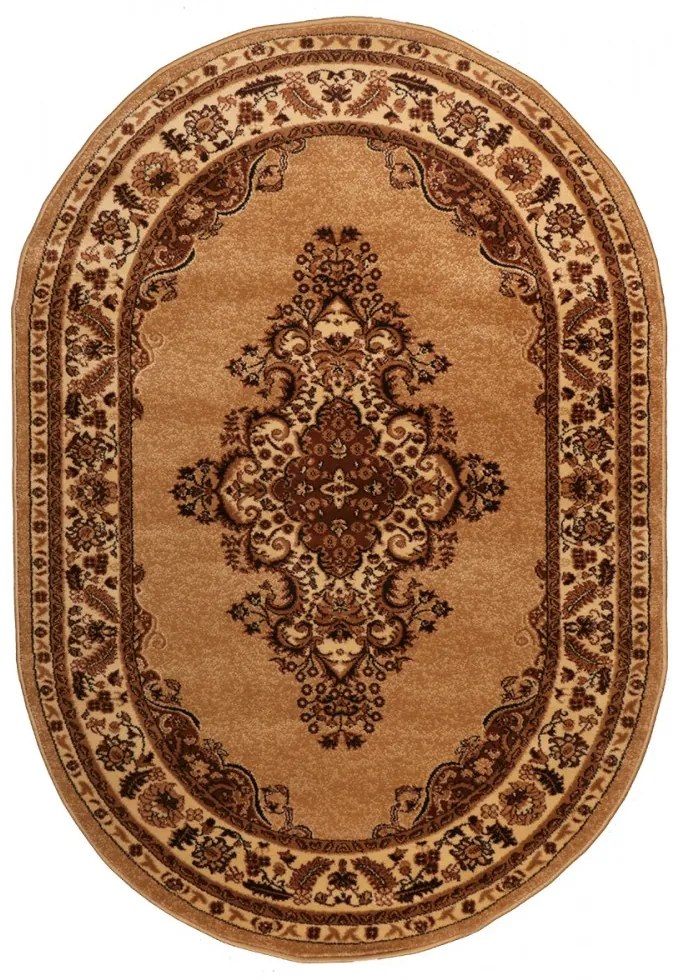 KLasický kusový koberec Metal 0516A Ovál | béžový Typ: 120х170 cm