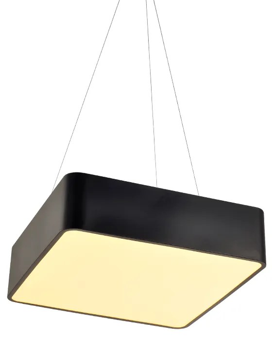 ACA DECOR LED stropní závěsné svítidlo EMERY 40W/230V/3000K/3200Lm/180°/IP20, černé 48 x 48cm