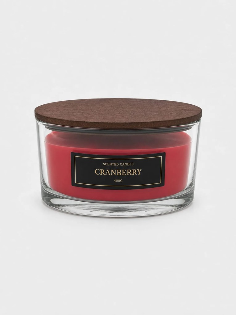 Sinsay - Vonná svíčka s dřevěným knotem Cranberry - burgundy