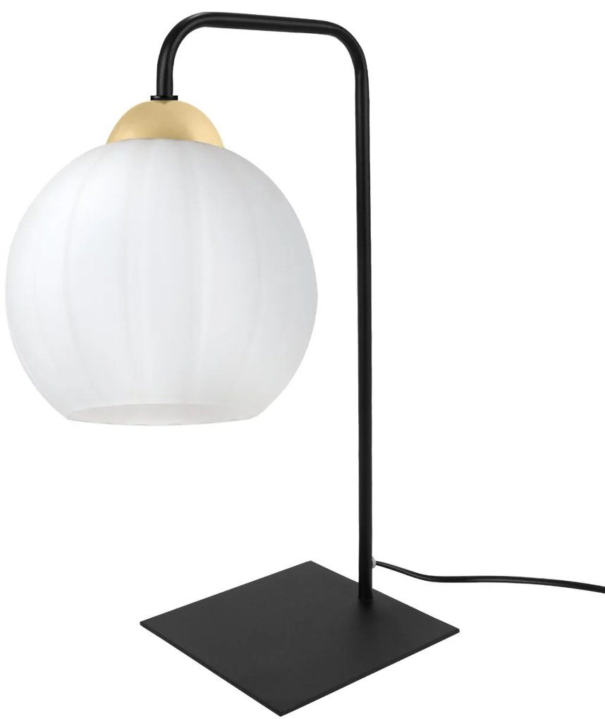 Stolní lampa Costa, 1x bílé skleněné stínítko, b/g