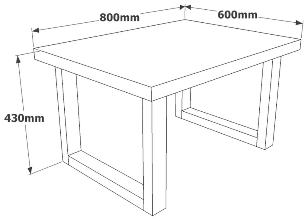 Konferenční stolek MN02 - BA 80 cm ořech/antracit