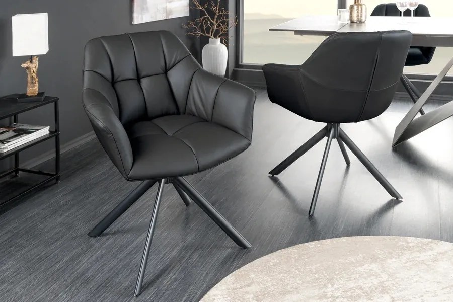 Designová otočná židle Vallerina černá