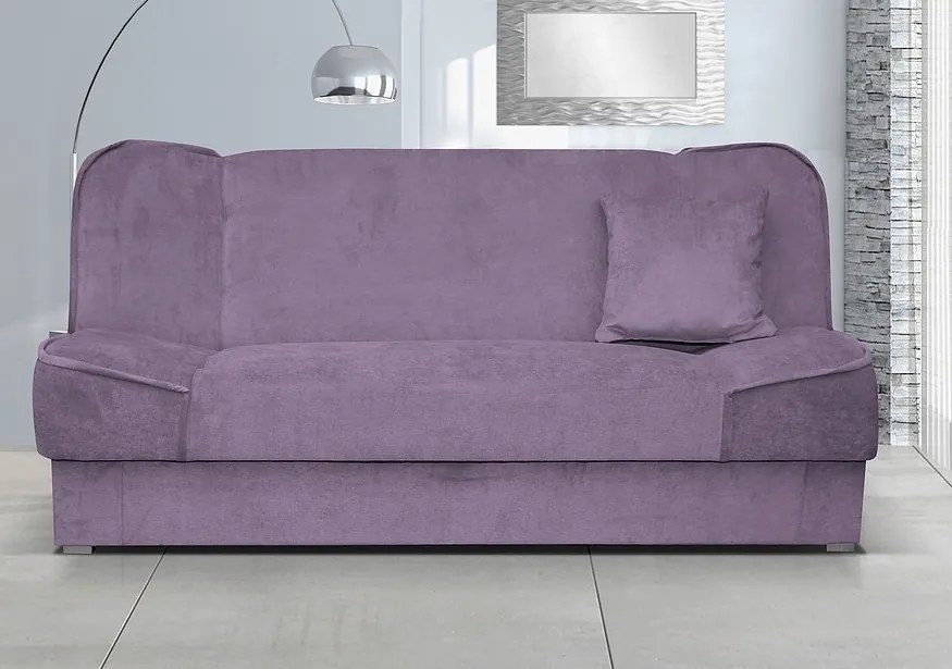 Rozkládací pohovka s úložným prostorem fialové barvy F1120