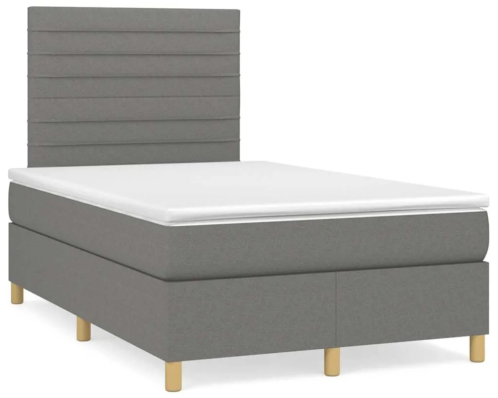 Box spring postel s matrací tmavě šedá 120x190 cm textil