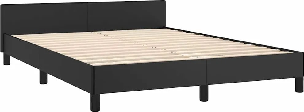 Rám postele s čelem černý 140x190 cm umělá kůže 3125567
