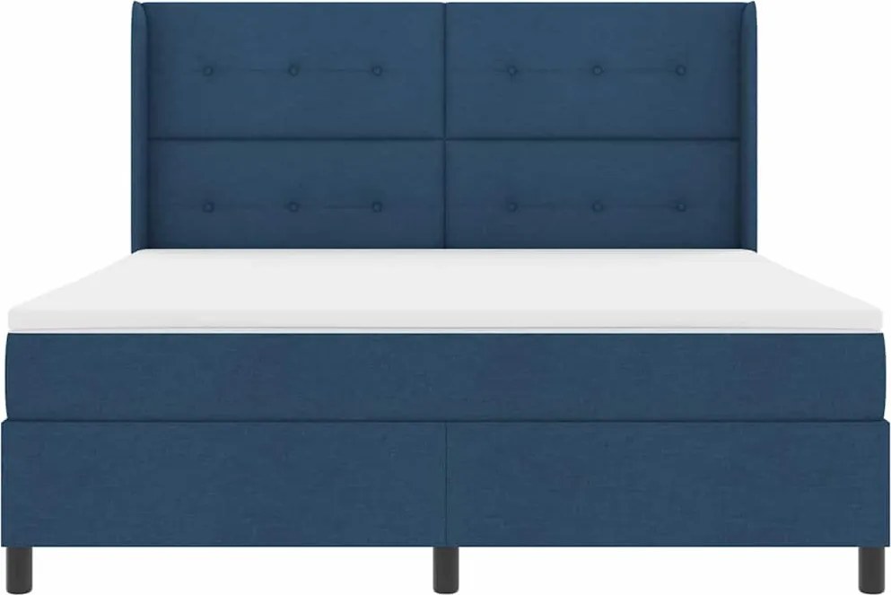 Postel s boxspringem s polštářem Modrá 200 x 180 cm textil 3341664