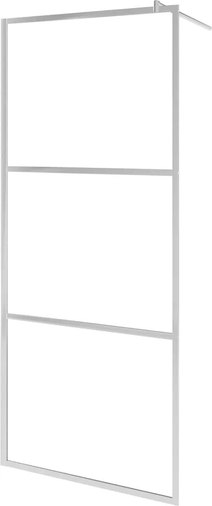 Zástěna do průchozí sprchy s policí chrom 100x195 cm ESG/hliník 3185499