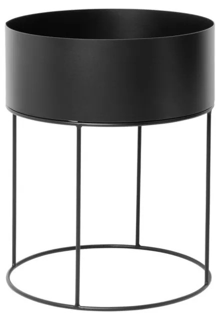 Ferm Living Truhlík na květiny Plant Box Round, black