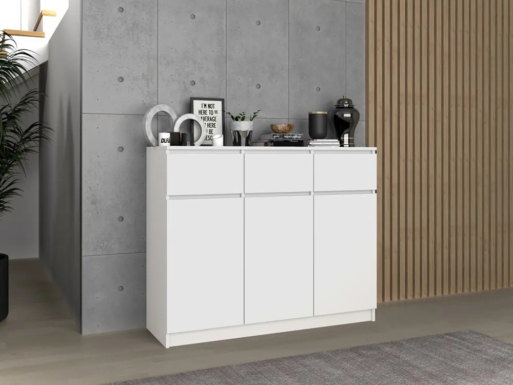 Komoda 3D3S 120 Bílý