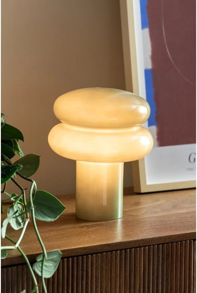 Zelená skleněná stolní lampa (výška 24 cm) Incesante – Leitmotiv