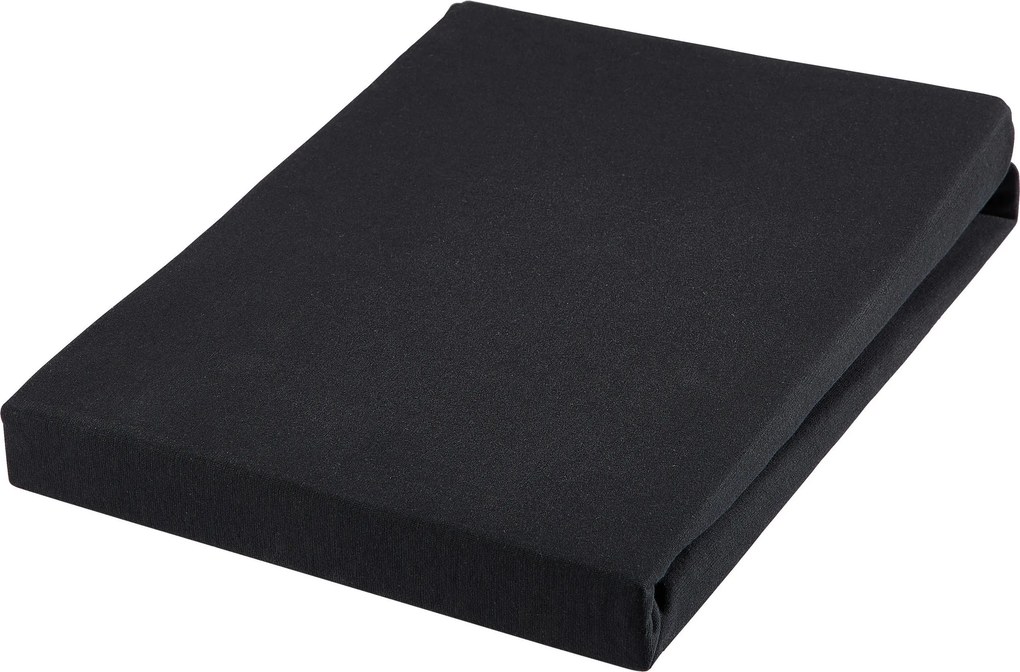 XXXLutz ELASTICKÉ PROSTĚRADLO, žerzej, černá, 90-100/200-220 cm Novel - Prostěradla - 005054003017