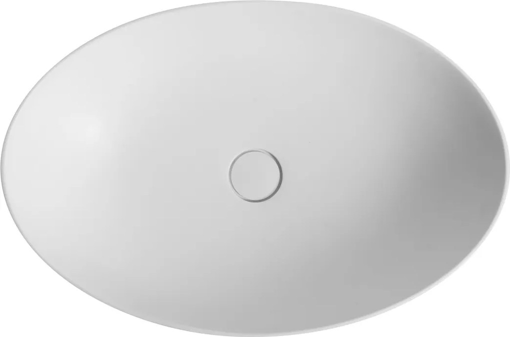 Sapho Sapho, THIN oválné umyvadlo 600x400x145mm, na desku, matná bílá, WN893