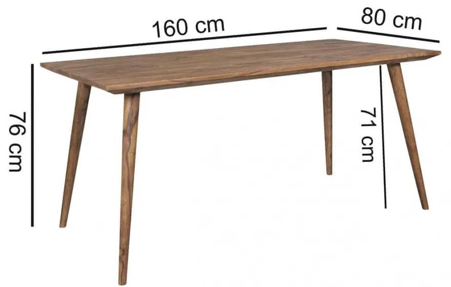 Bruxxi Jídelní stůl Repa, 160 cm, masiv Sheesham