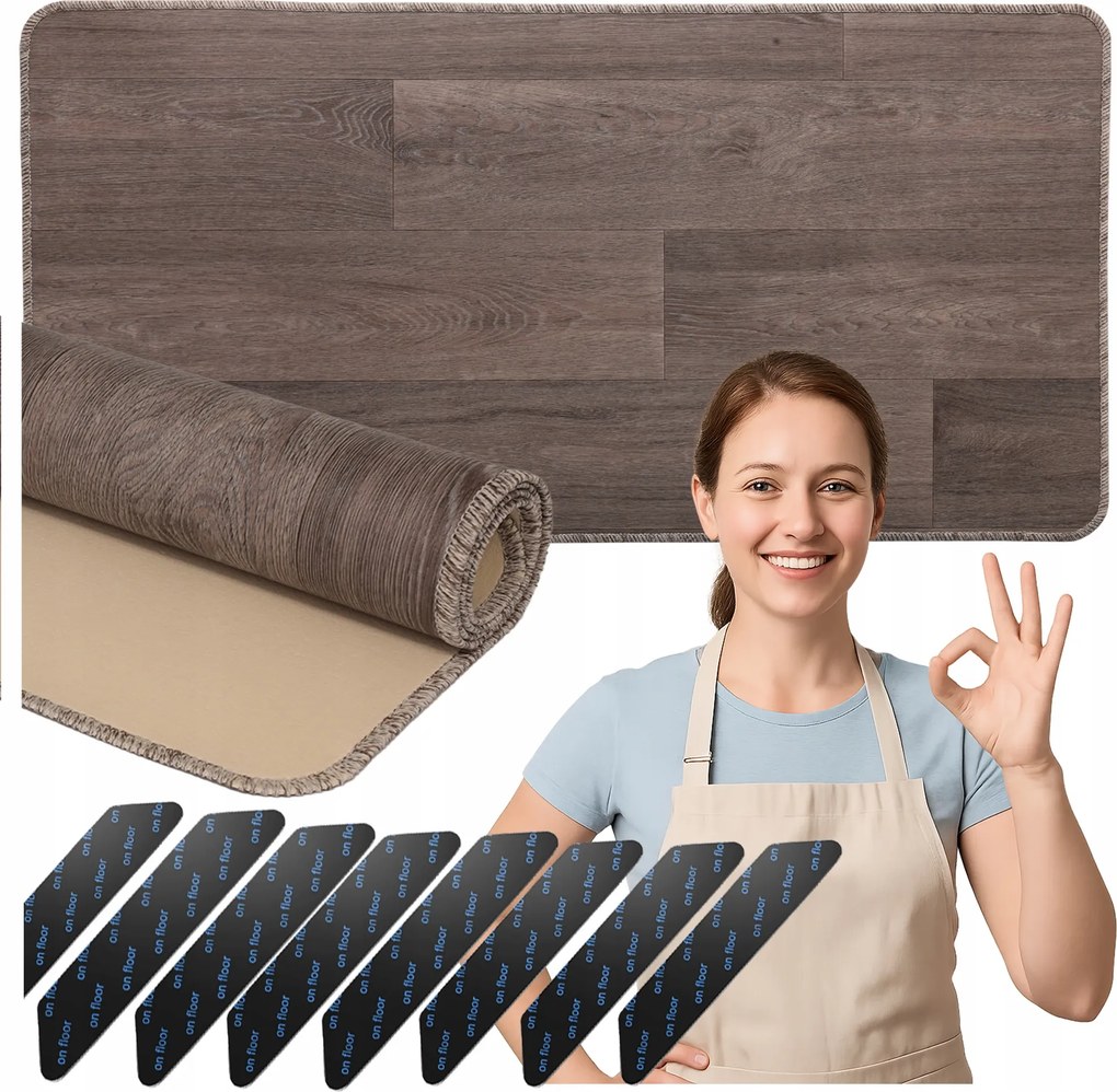 Běhoun do kuchyně Koberec Kuchyňský Vinylový 60x120 cm Samolepky Protiskluzové