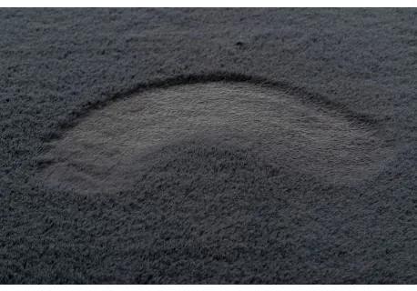 Kulatý koberec BUNNY antracit, imitace králíčí kožešiny velikost kruh 160 cm | krásné koberce cz