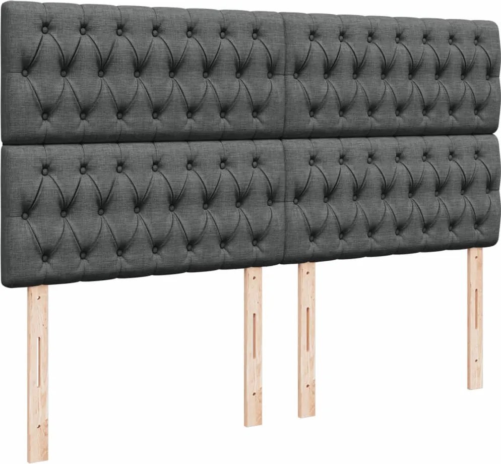 Box spring postel s matrací tmavě šedá 200x200 cm textil 3291783
