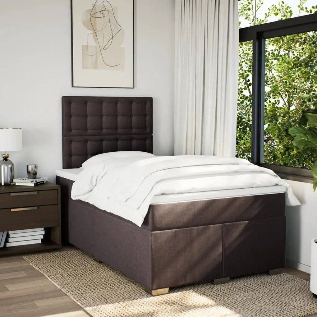 Box spring postel s matrací tmavě hnědá 120x190 cm textil 3292744