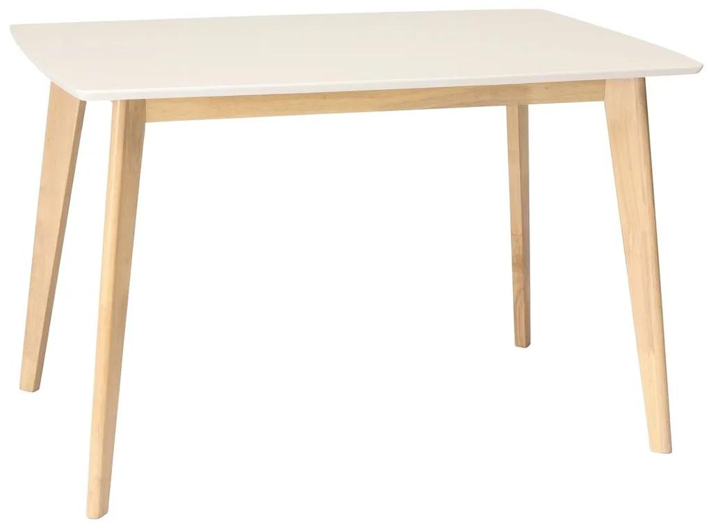 Jídelní stůl COMBO 120x75 cm,  bílý, nohy bělený dub