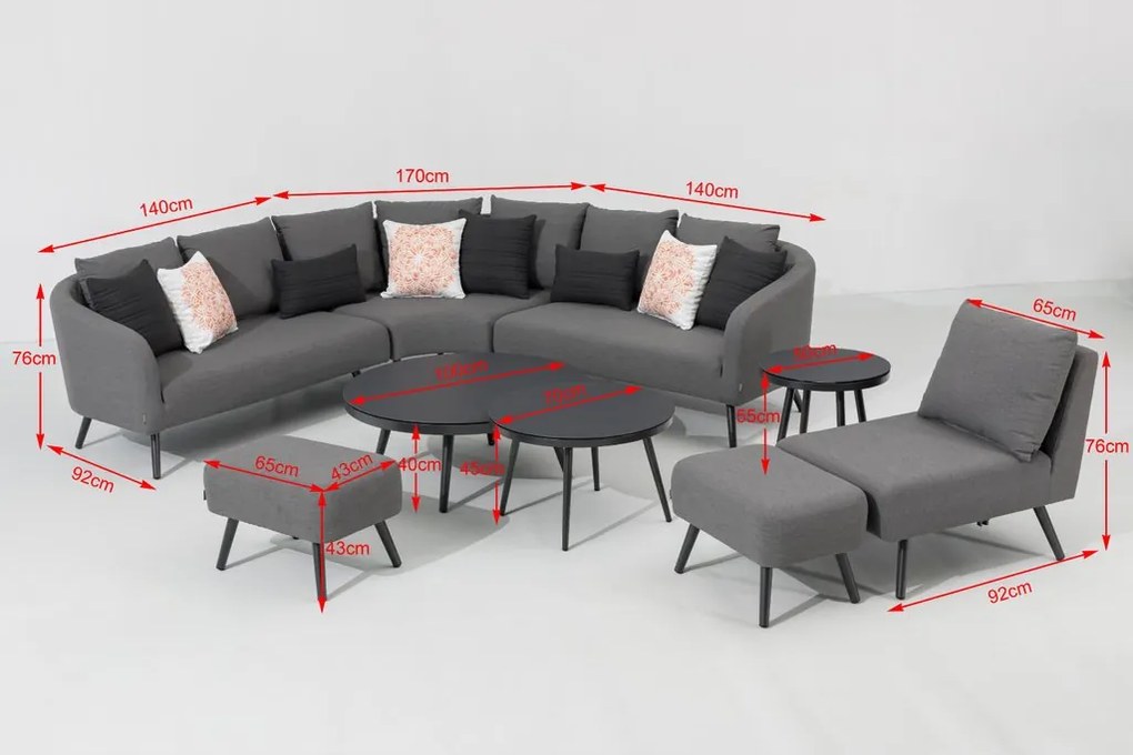 Doppler MELIA LIKA-TEX® zahradní sedací souprava šedá