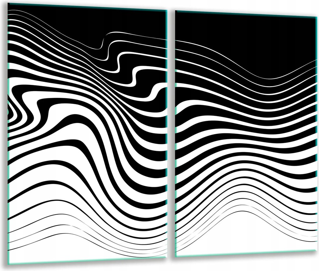 Skleněná Krájecí Deska 2x 30x52 Zebra Tvrzené Sklo Kuchyně 7v1