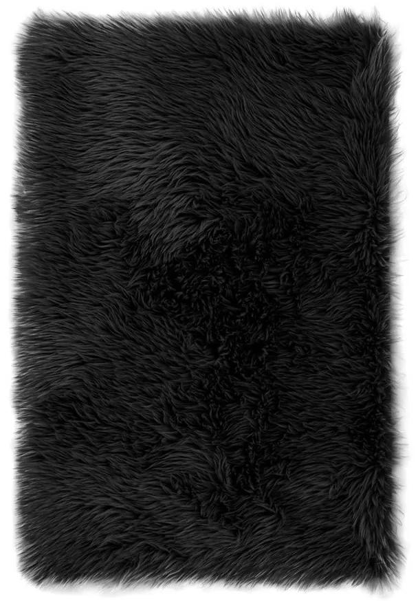 AmeliaHome Kožešina Dokka černá, 60 x 90 cm