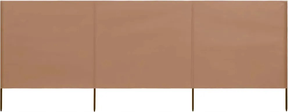 Fionshop 263215147 3dílná zástěna proti větru textil 400 x 80 cm taupe