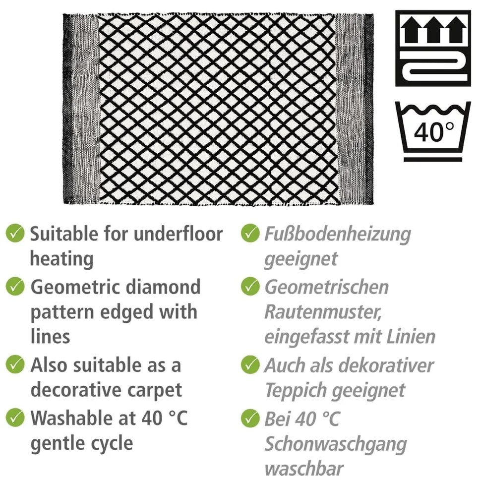 Černobílá koupelnová předložka z recyklovaného plastu 50x80 cm Tara – Wenko