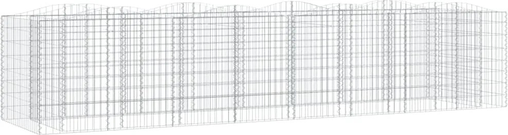 Klenutý gabion vyvýšený záhon 400x100x100 cm pozinkované železo 153555