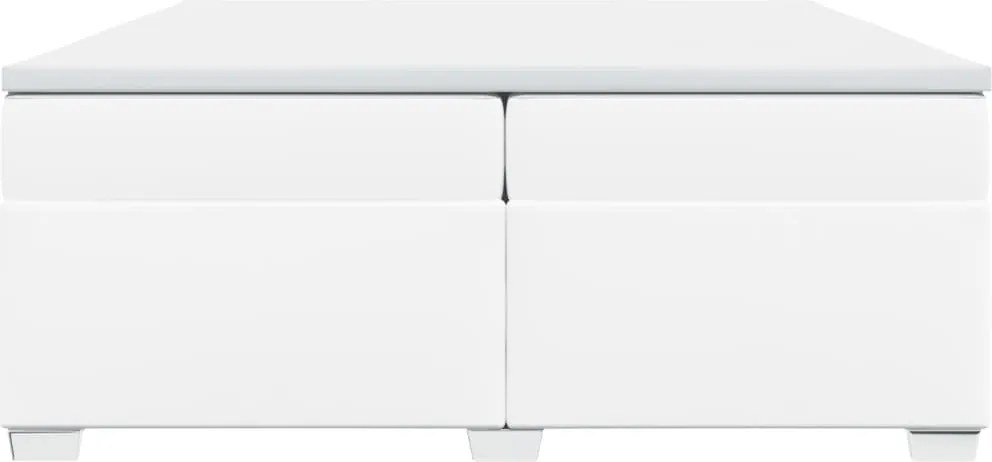 Box spring postel s matrací bílá 200x200 cm umělá kůže 3285226