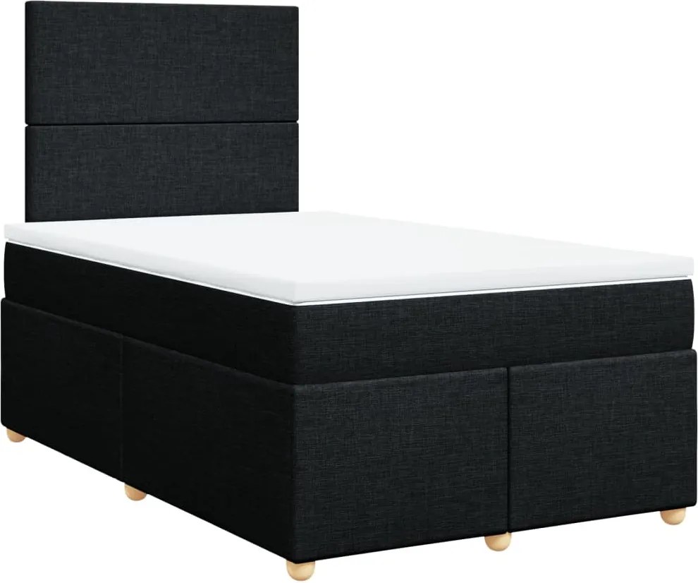 Box spring postel s matrací černá 120x190 cm textil 3291214