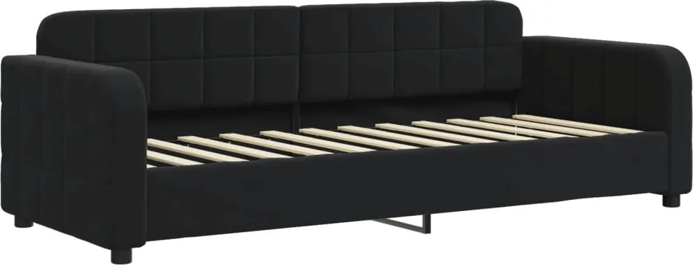 Válenda s přistýlkou a zásuvkami černá 80 x 200 cm samet 3196998