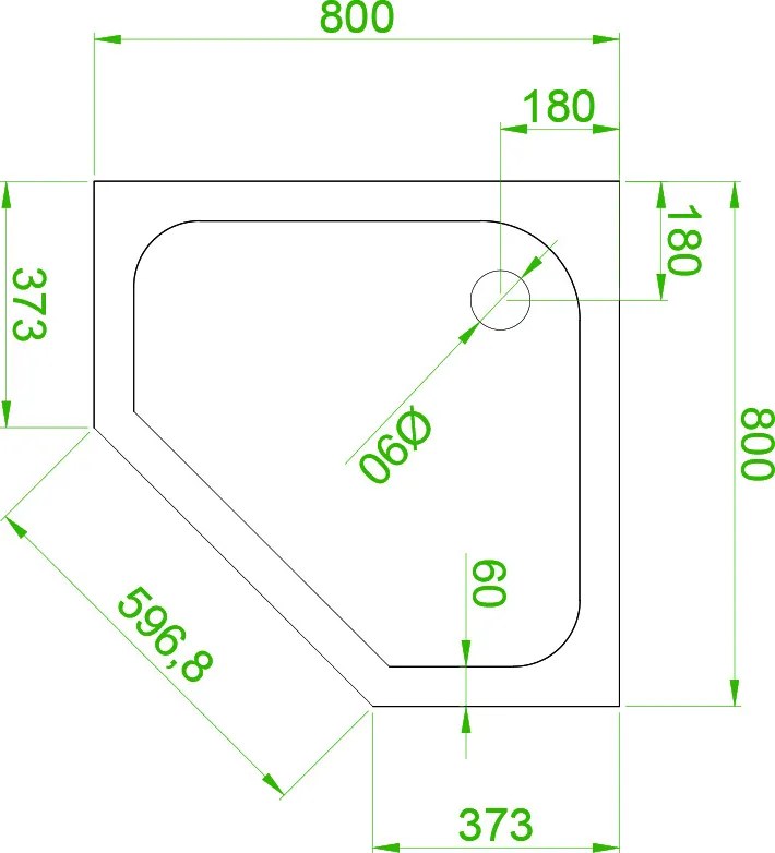 BPS-koupelny Pětiúhelníkový sprchový kout HYD-PK06A 80x80 černá/transparent + vanička HYD-PSV-ST07A černá