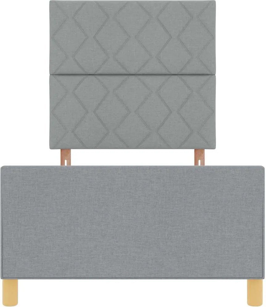Rám postele s čelo Světle šedá 90 x 190 cm textil 3344767