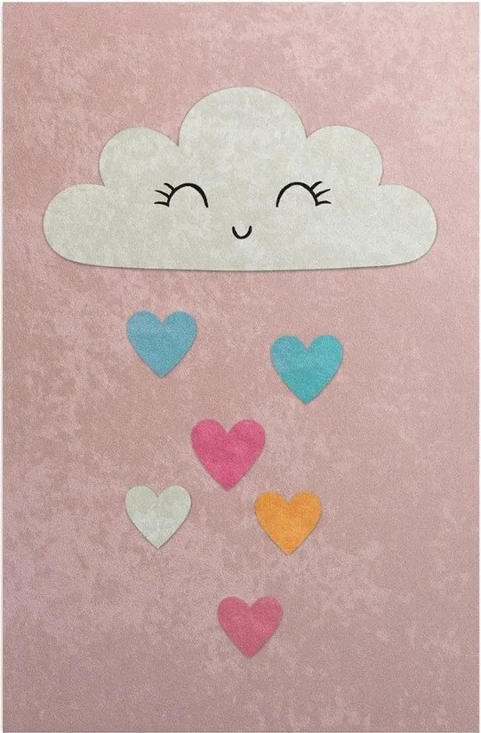 Růžový pratelný dětský koberec 100x160 cm Clouds – Mila Home