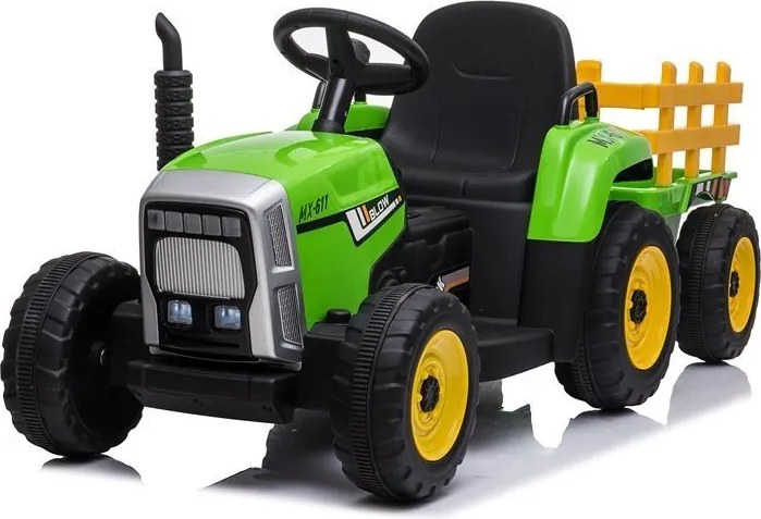LEAN CARS Bateriový traktor s přívěsem XMX611 zelený