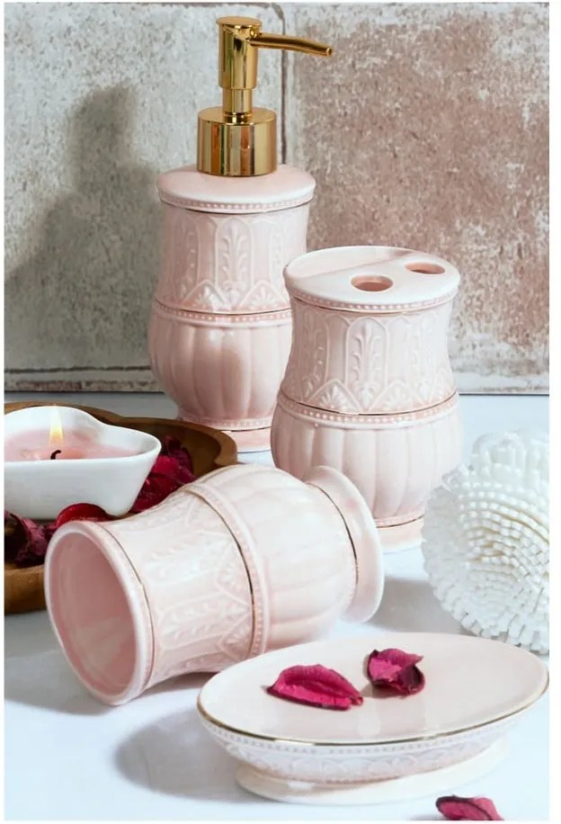 Set růžových koupelnových doplňků Orient