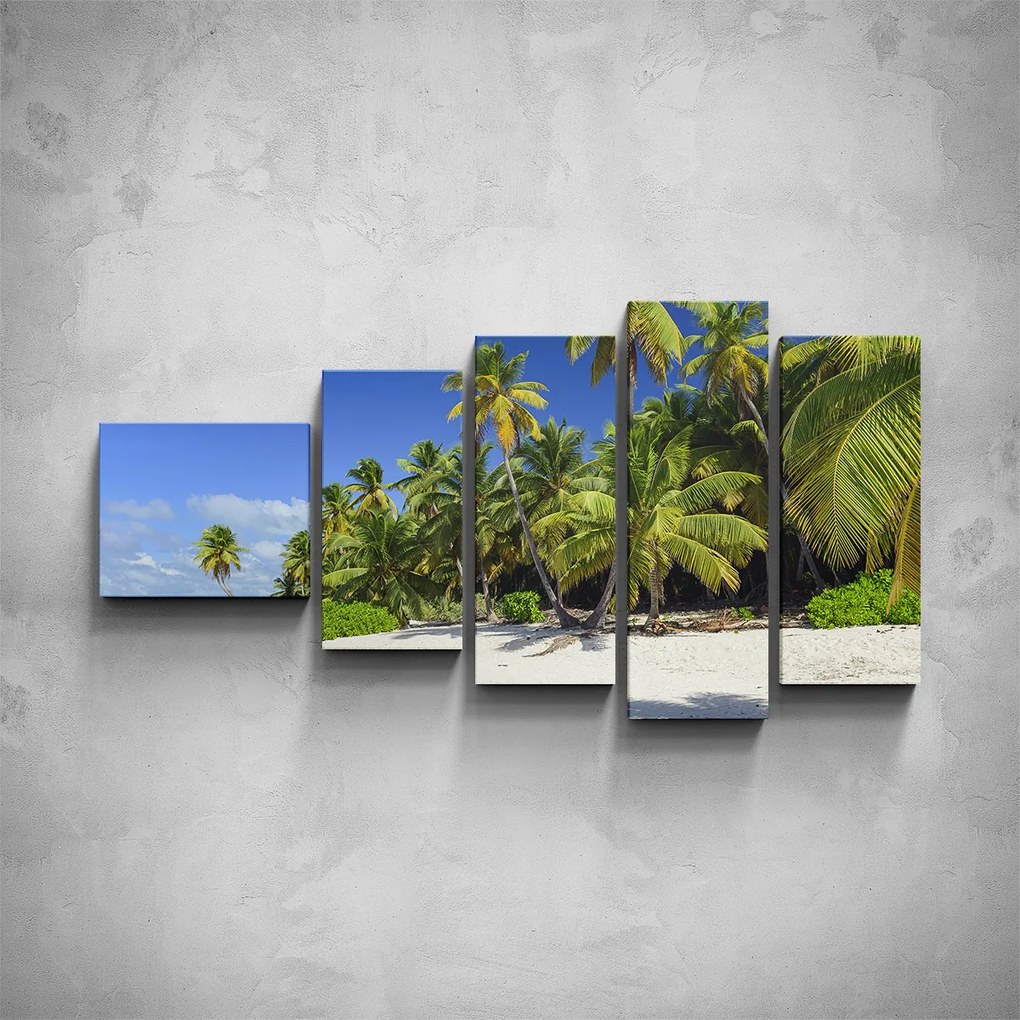 5-dílný obraz - Palmy na pláži - PopyDesign