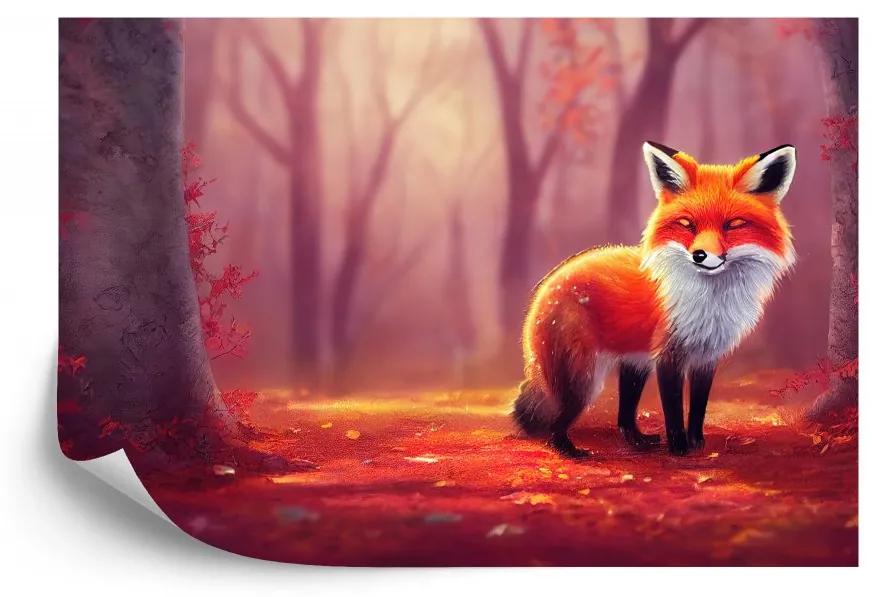 Fototapeta Woodland Fox In Autumn, Created With Ai, Artificial Intelligence Hladký vinyl 416x290